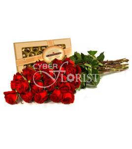 Bouquet of red roses and chocolates 'Perfect gift' - delivery from $22. ...