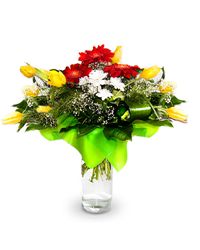 Order roses and chrysanthemums bouquet delivery | Cyber-Florist.com