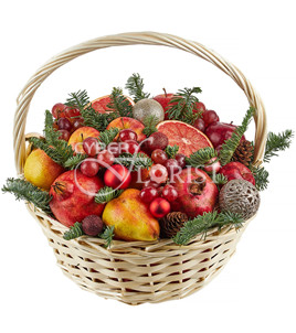 Christmas fruit basket 'Fruit Compliment' - delivery from $0.00 US ...